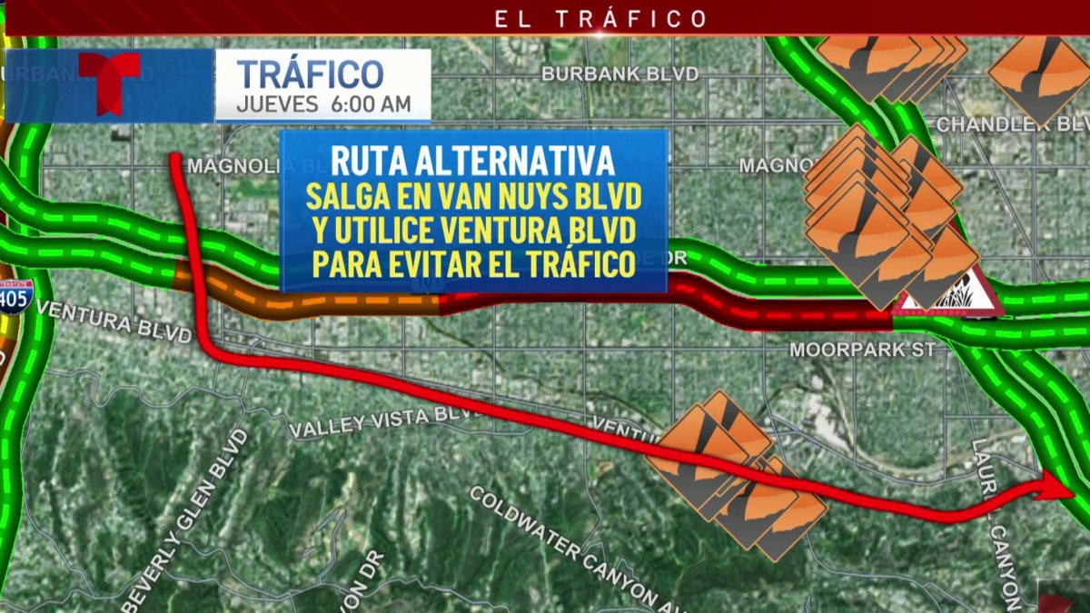 Accidente en la 101 en Studio City – Telemundo 52