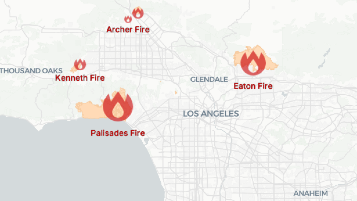 Mapa: en dónde están los incendios forestales en Los Ángeles – Telemundo 52